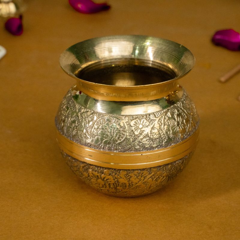 Kalash – Brass Puja Pot for Rituals & Temple Decor – my3ioNetra